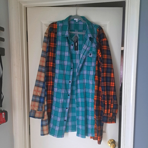 Fashion Nova | Tops | Nwt Fashion Nova Spliced Button Up Shirt | Poshmark